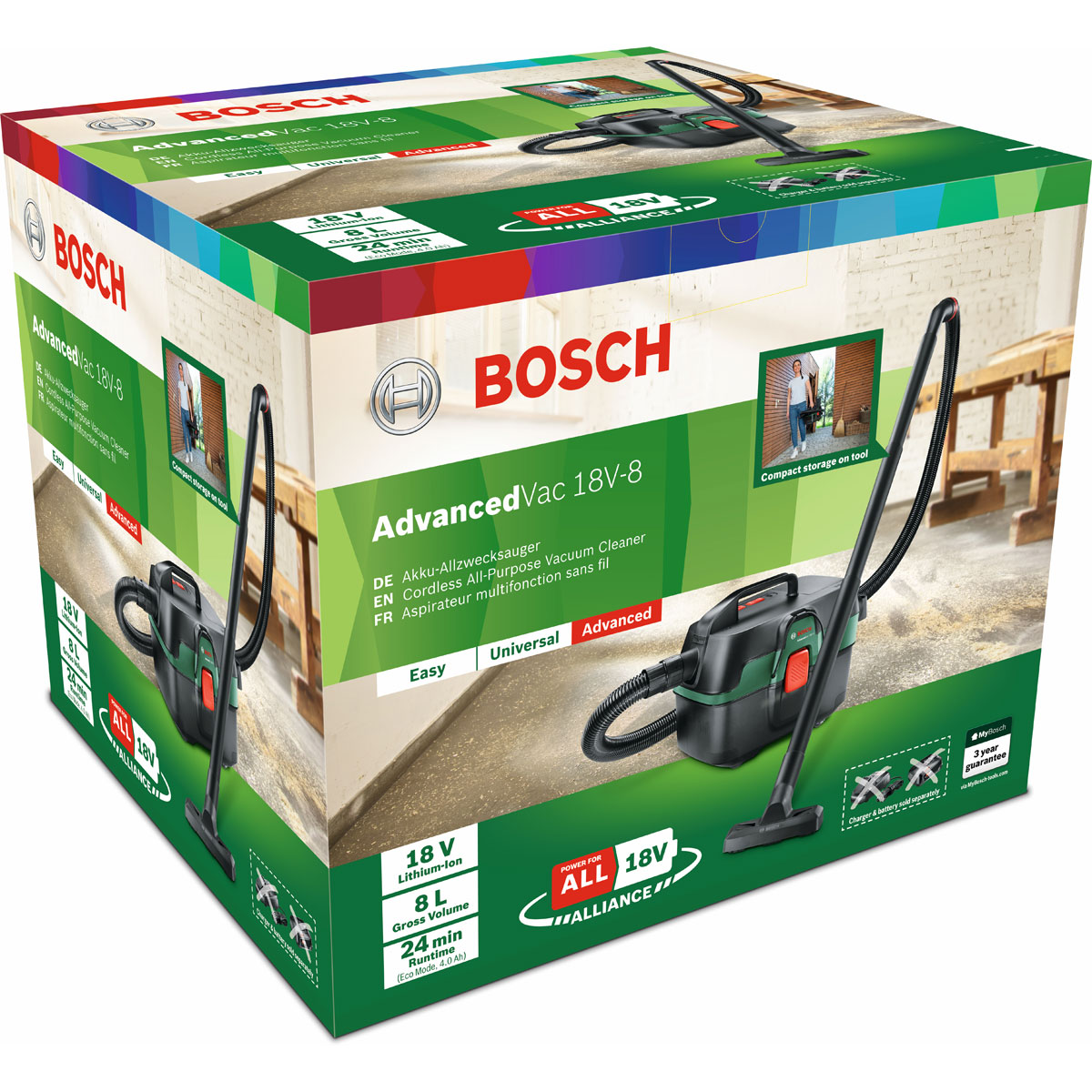 Bosch Akku-Nass- und Trockensauger AdvancedVac 18V-8 BT | 276944